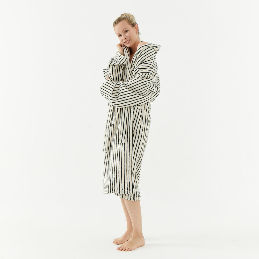 Melika Unisex Striped Robe – The Loomia