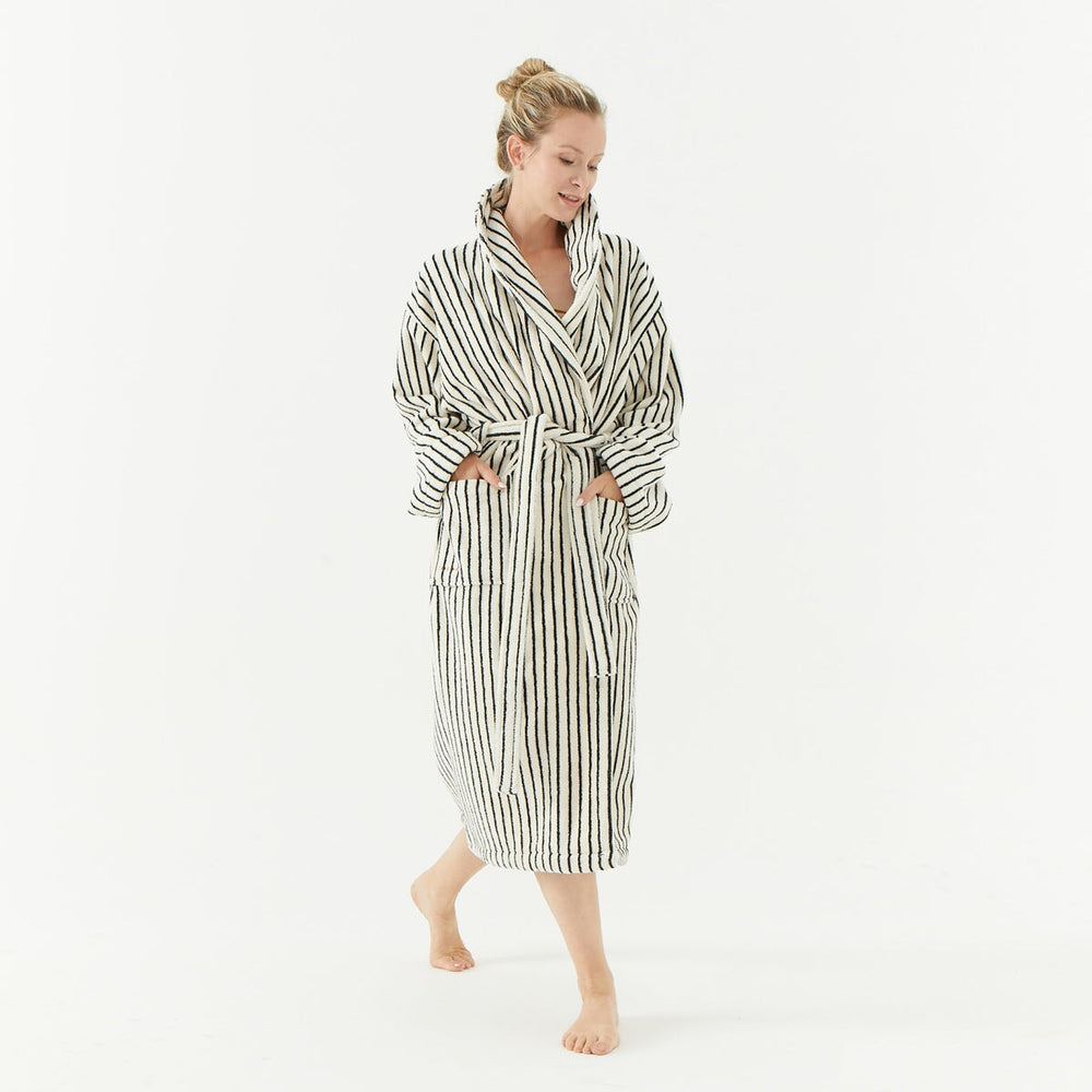 Melika Unisex Striped Robe – The Loomia